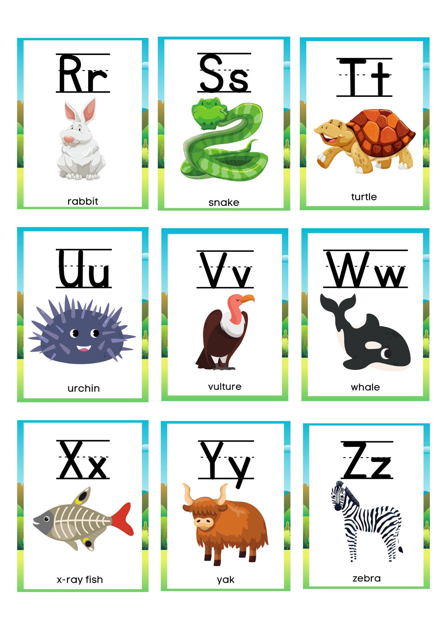 Alphabet Flashcards Digital Download, ABC Printable Flash Cards ...
