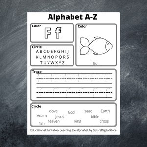 Alphabet Worksheet Digital Download, ABC Printable Worksheets ...