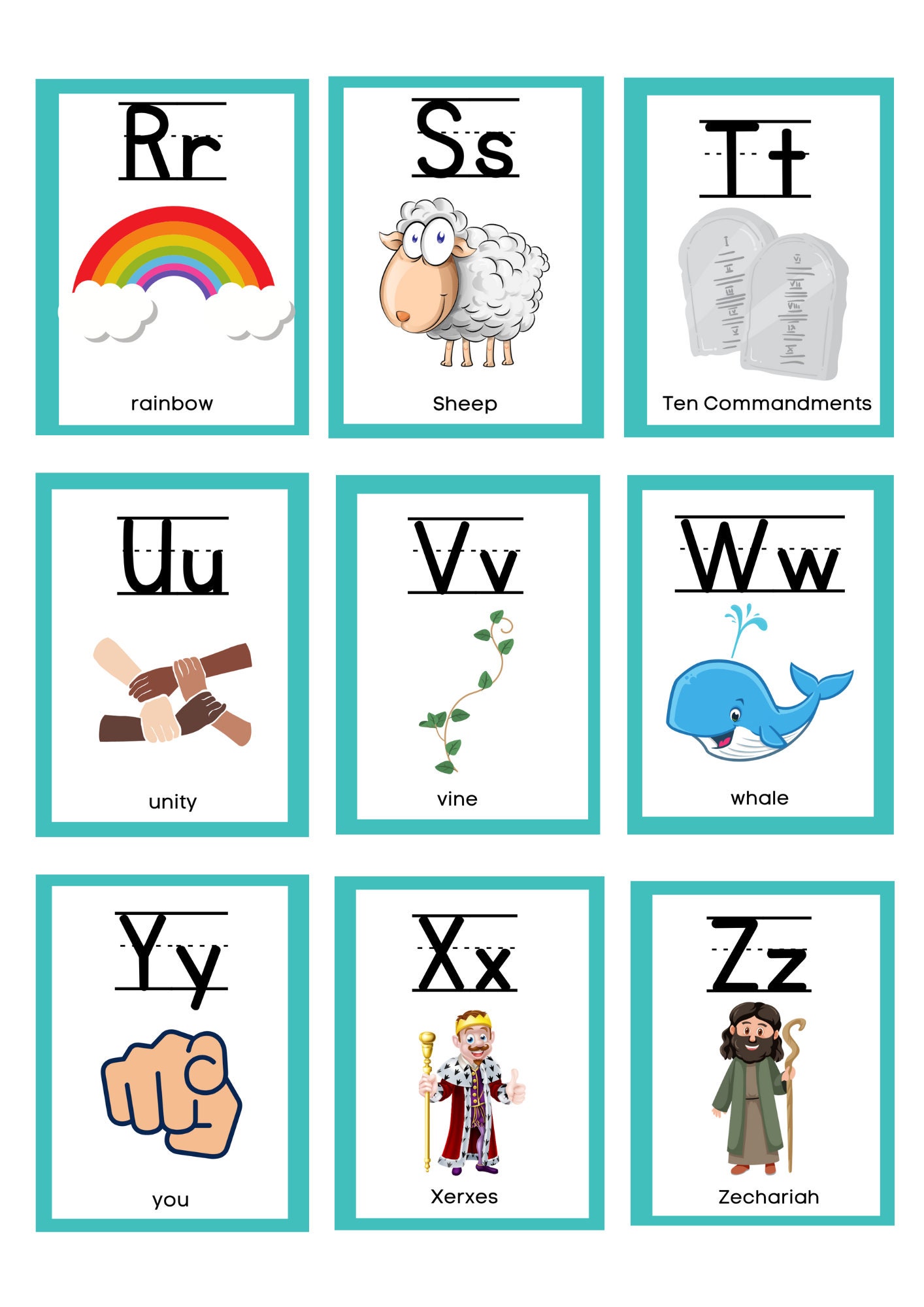 Alphabet Flashcards Digital Download, ABC Printable Flash Cards ...