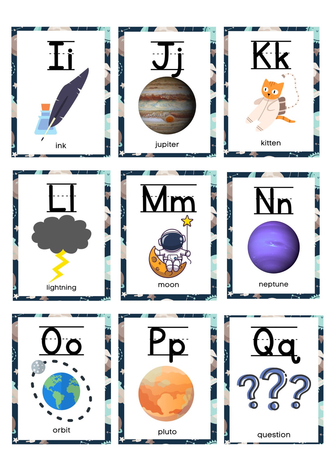 Alphabet Flashcards Digital Download, ABC Printable Flash Cards ...