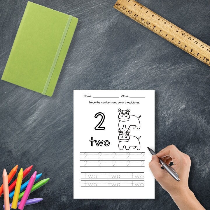 Animal Numbers Tracing Worksheet Digital Download 123 - Etsy
