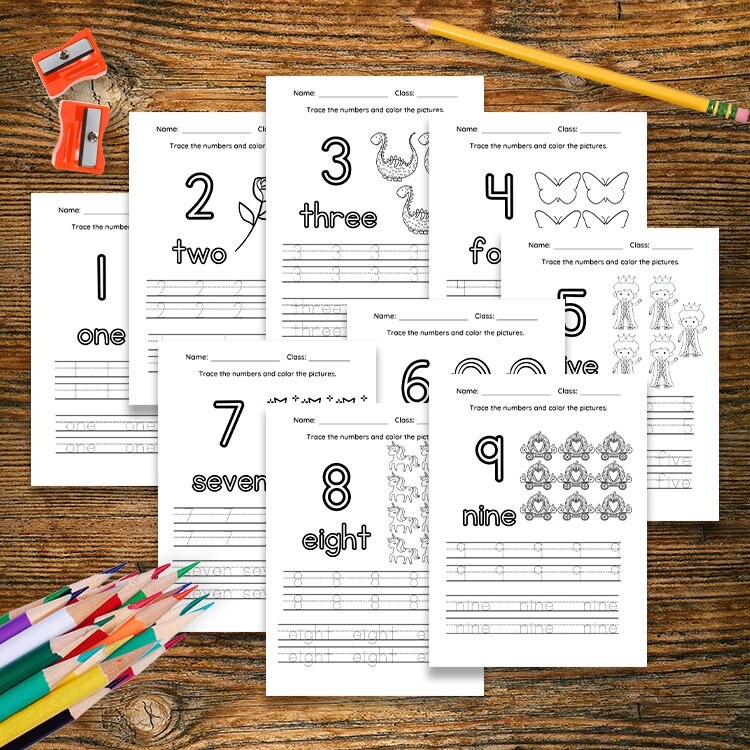 Princess Numbers Worksheet Digital Download, 123 Printable Worksheets ...
