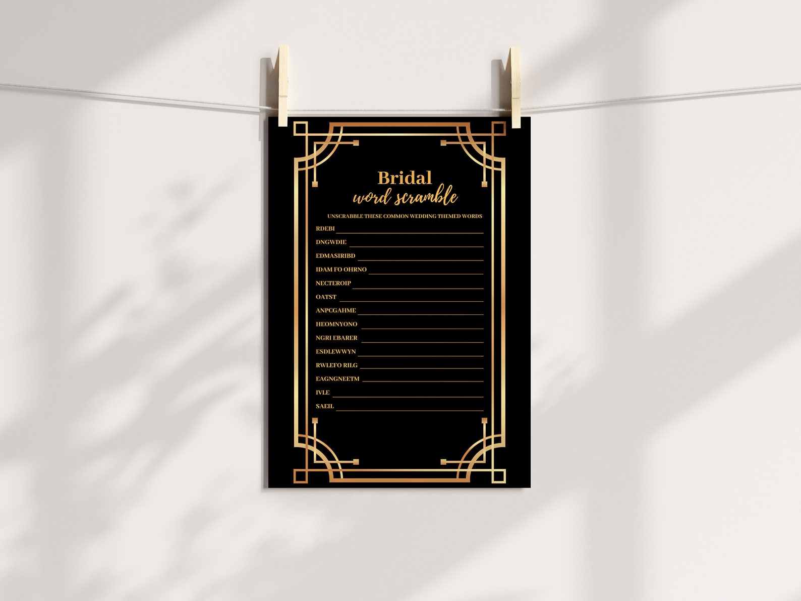 Roaring 20s Bridal Shower Games, Great Gatsby Vintage Bridal Shower ...