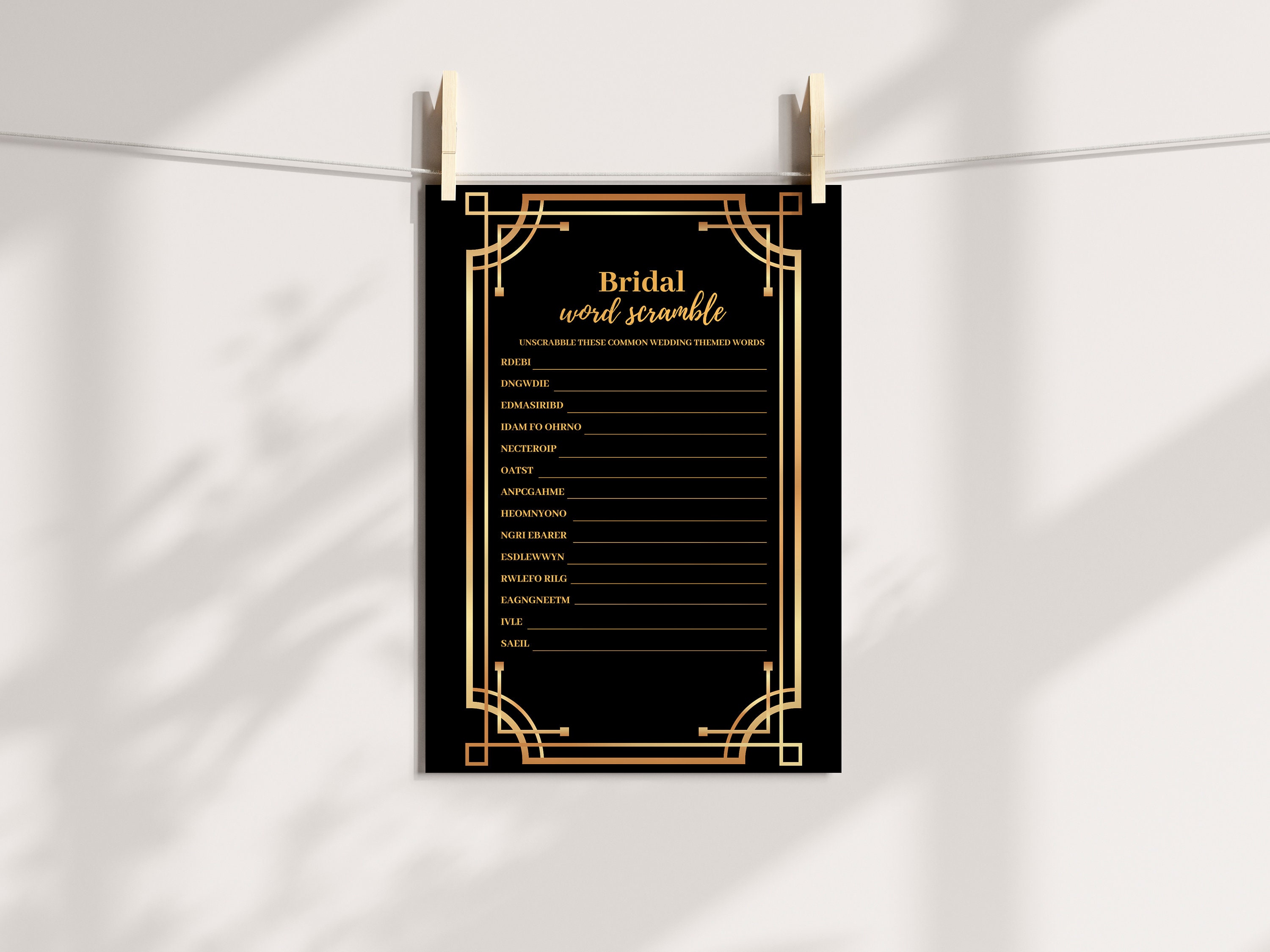 Roaring 20s Bridal Shower Games, Great Gatsby Vintage Bridal Shower ...