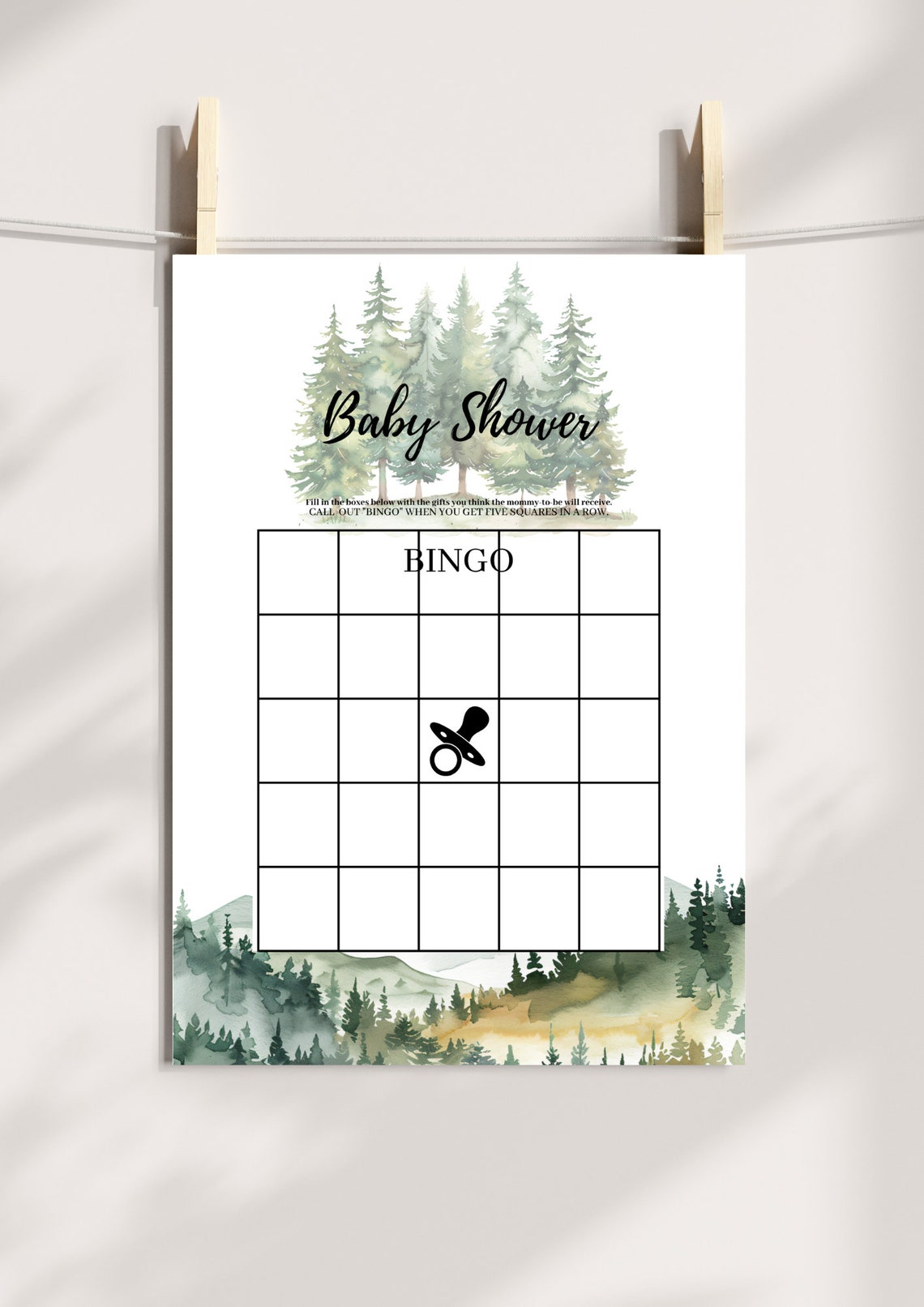Watercolor Forest Baby Shower Games, Woodland Creature Theme, Printable ...
