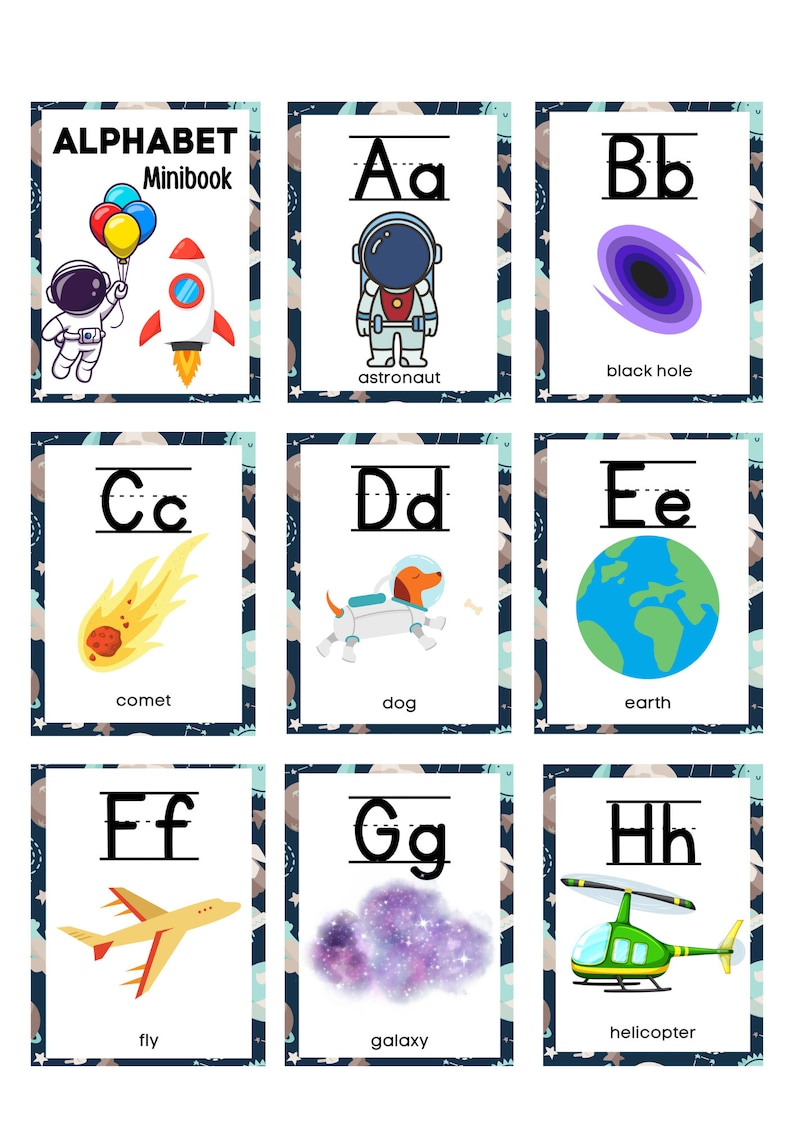 Alphabet Flashcards Digital Download, ABC Printable Flash Cards ...