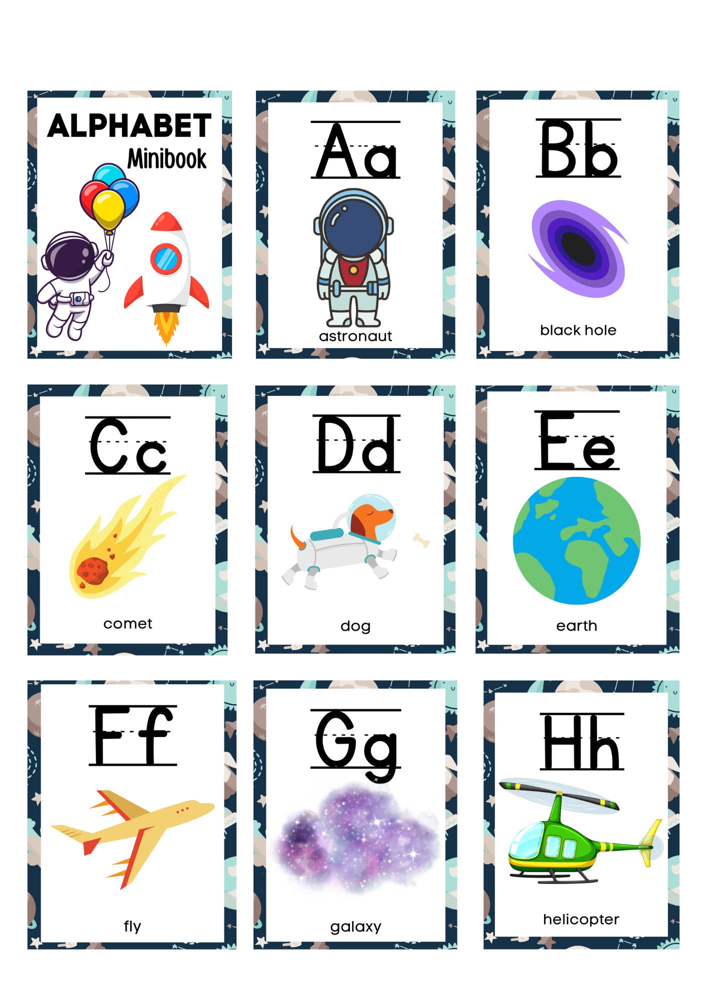 Alphabet Flashcards Digital Download, ABC Printable Flash Cards ...