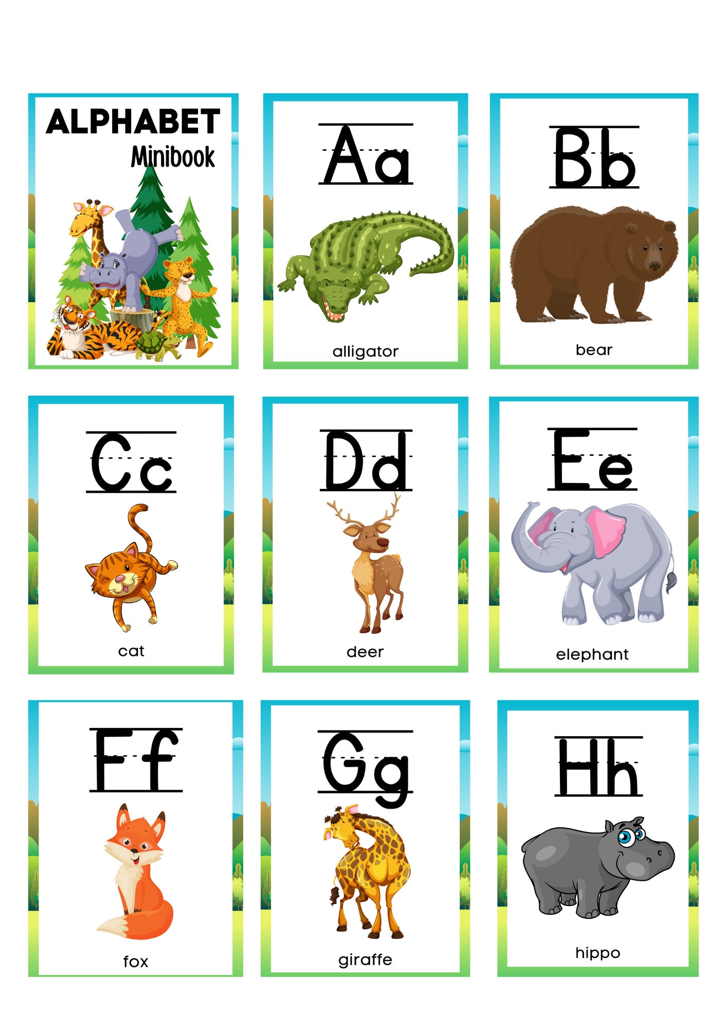 Alphabet Flashcards Digital Download, ABC Printable Flash Cards ...