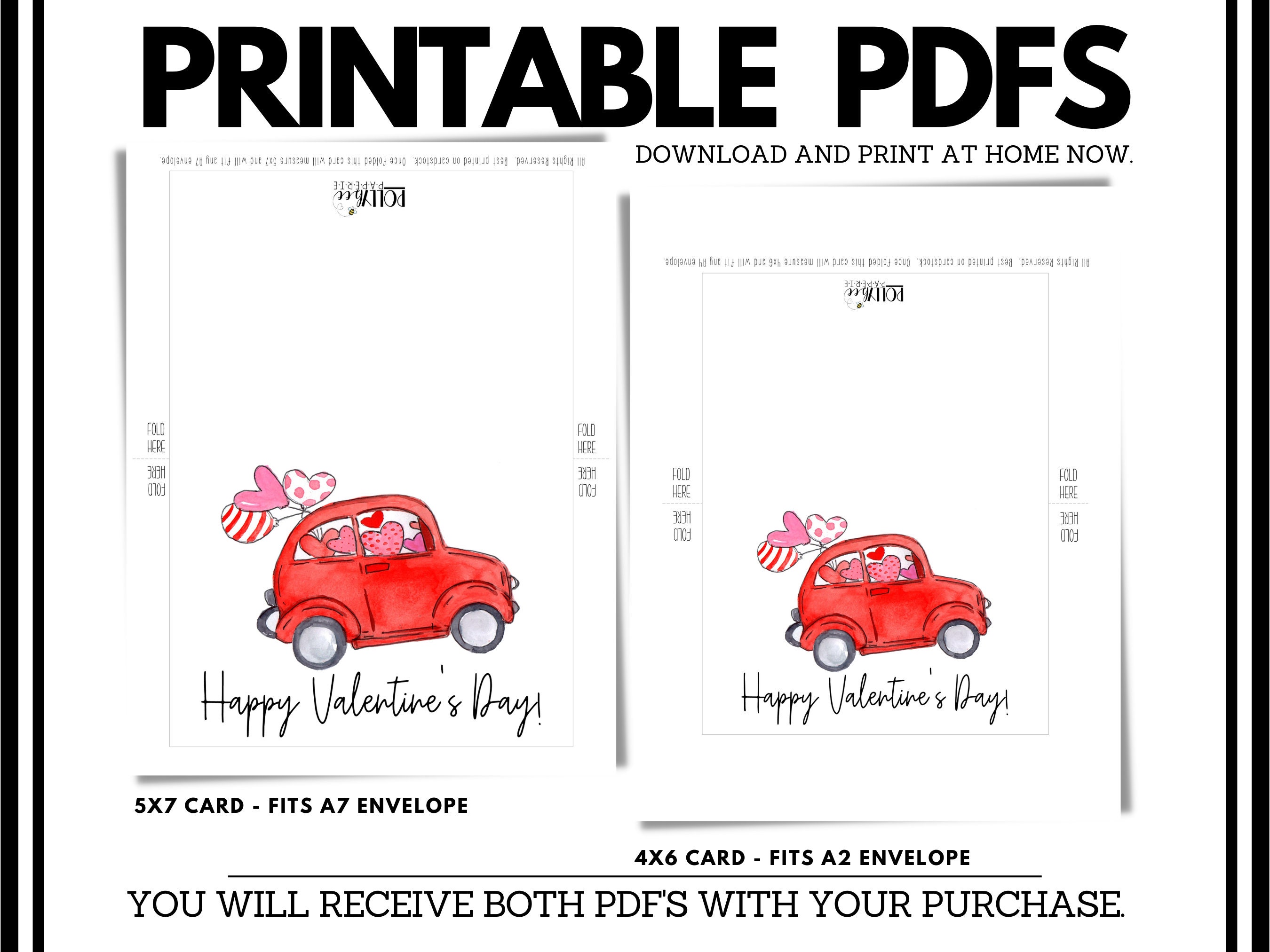 Printable Valentine's Day Card, Instant Download PDF Cards, Cute ...