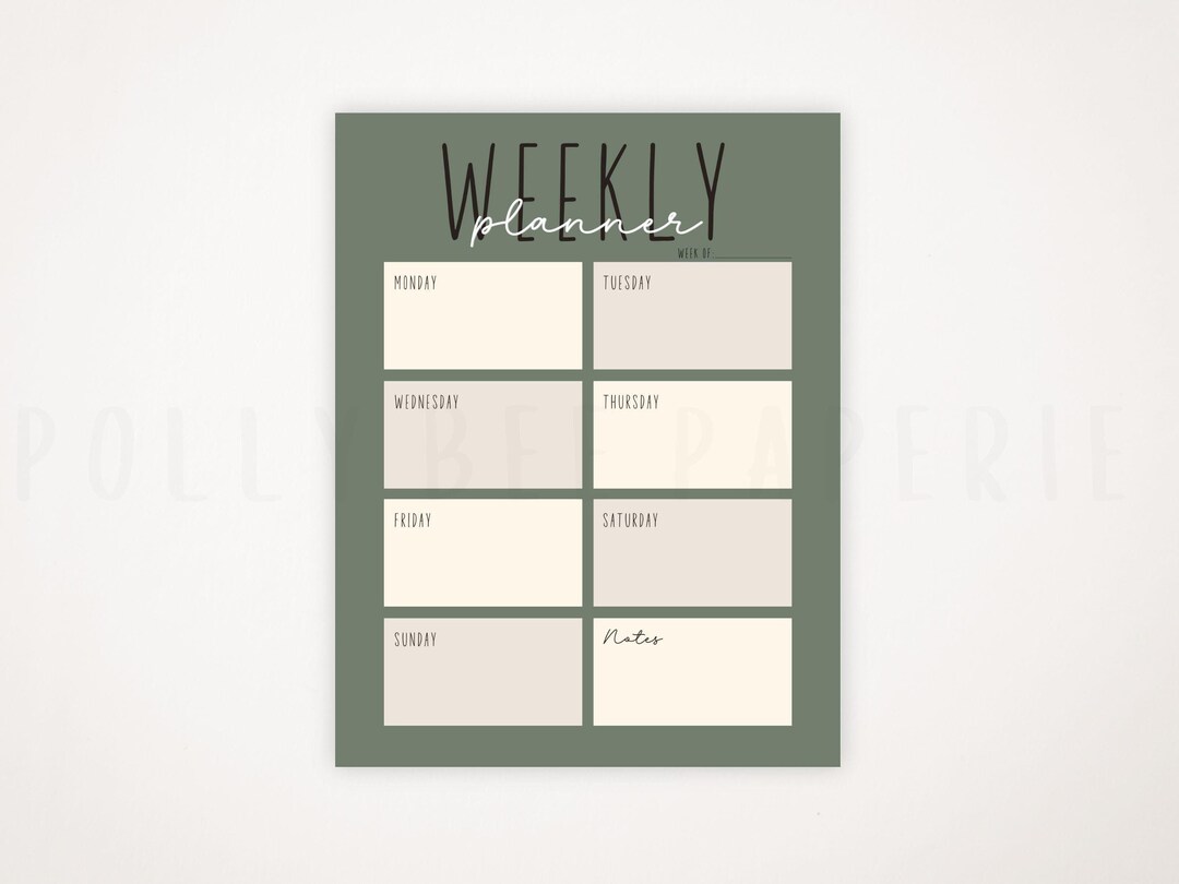 Large Weekly Planner Pad, 8.5 X 11 Notepad, Shades of Blue Weekly ...