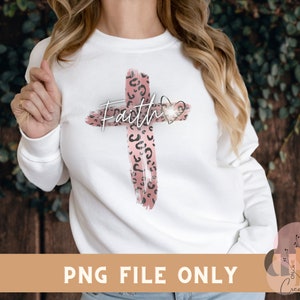 Faith Cross PNG Image / Faith Print / Cheetah Print Cross / Sublimation ...