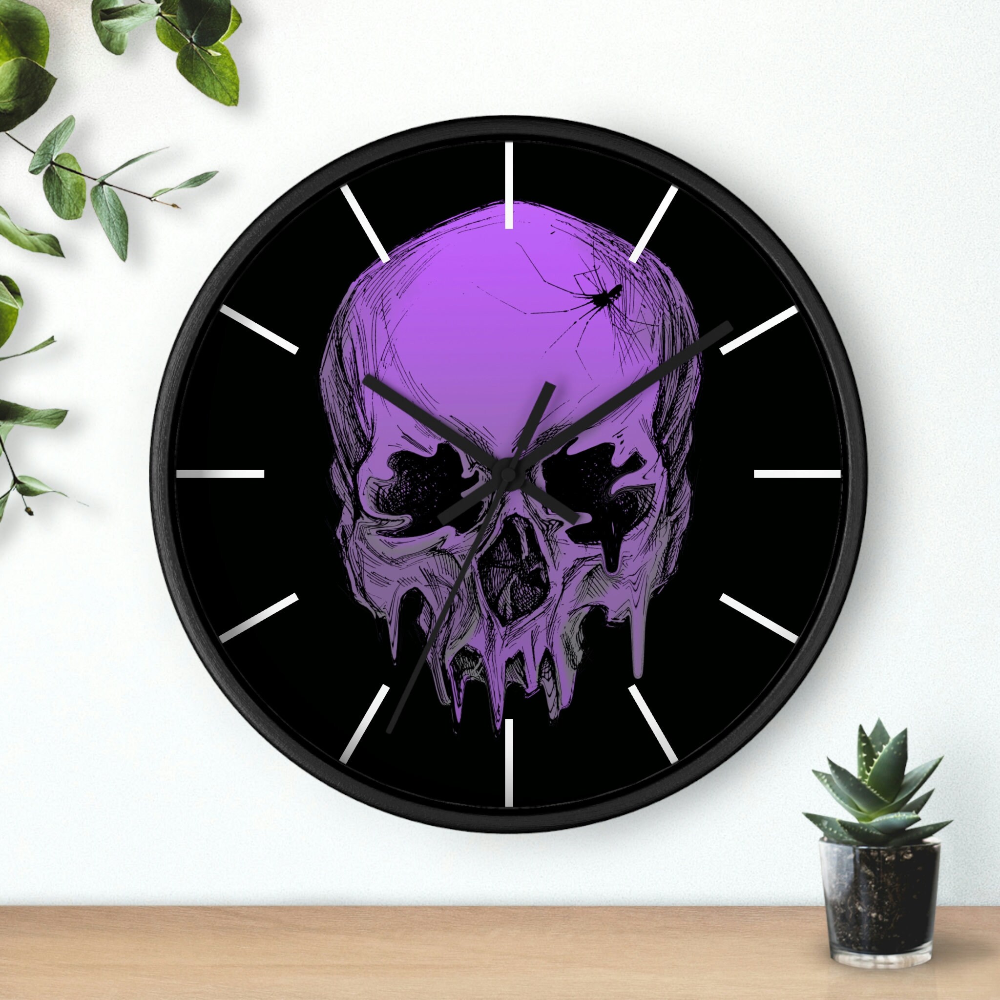 Skull and Spider Wall Clock, Spooky Home Decor, Unique Gift Idea - Etsy