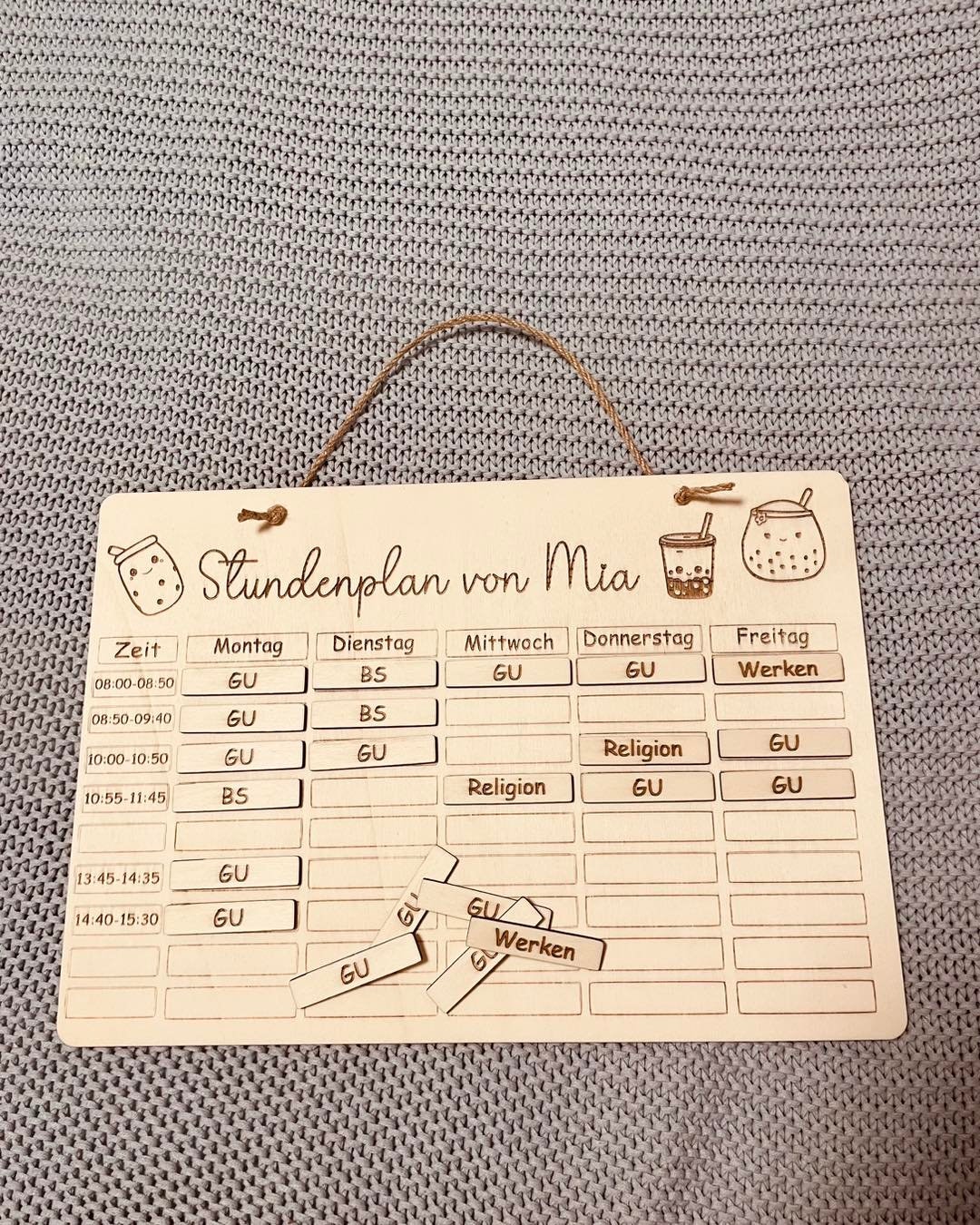 Personalized Timetable Made of Wood - Etsy
