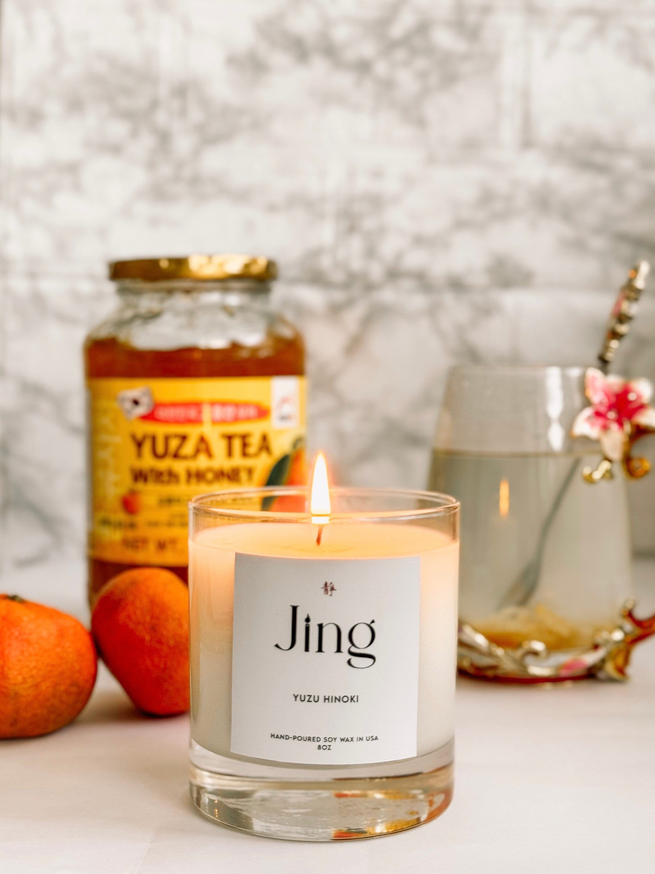 Yuzu Hinoki Candle 8oz Glass Jar Asian-inspired Handmade Scented Candle ...