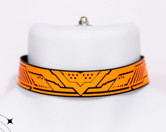 Cyberpunk Necklace, Techwear Jewelry, Leather Choker, Anime Inspired ...