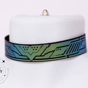 Cyberpunk Necklace, Techwear Jewelry, Leather Choker, Anime Inspired ...