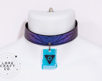 Cyberpunk Necklace, Techwear Jewelry, Leather Choker, Anime Inspired ...