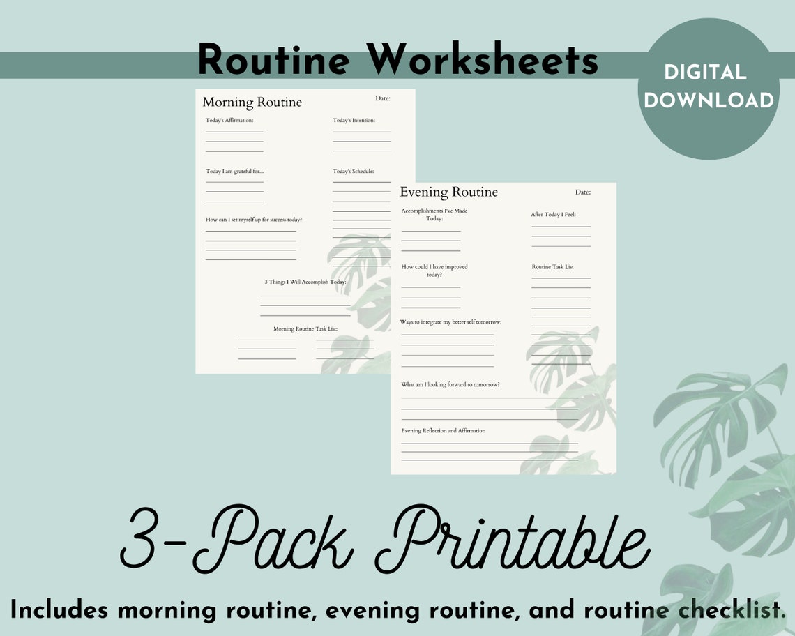 Printable Daily Routine Worksheet for Helping You Build a Daily Routine ...
