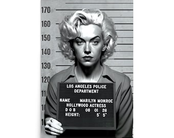 Marilyn Monroe Mugshot Print - Etsy