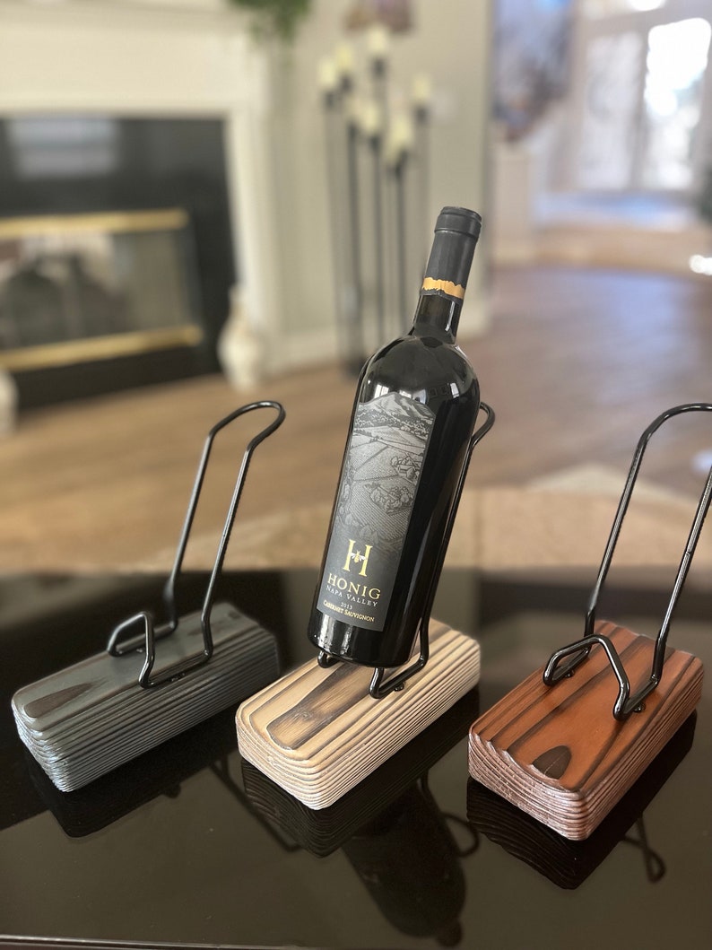 Handcrafted Wood Wine Bottle Stand - Etsy