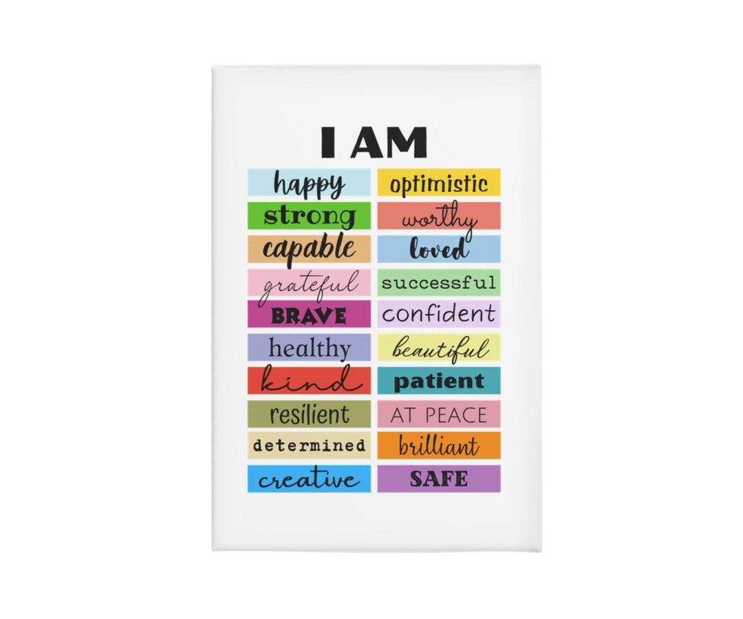 Daily Affirmations Magnet | I Am | Positive Thinking | Motivational ...