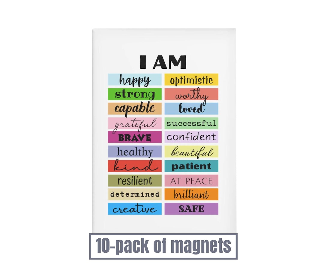 Daily Affirmations Magnets 10-pack | I Am | Positive Thinking ...
