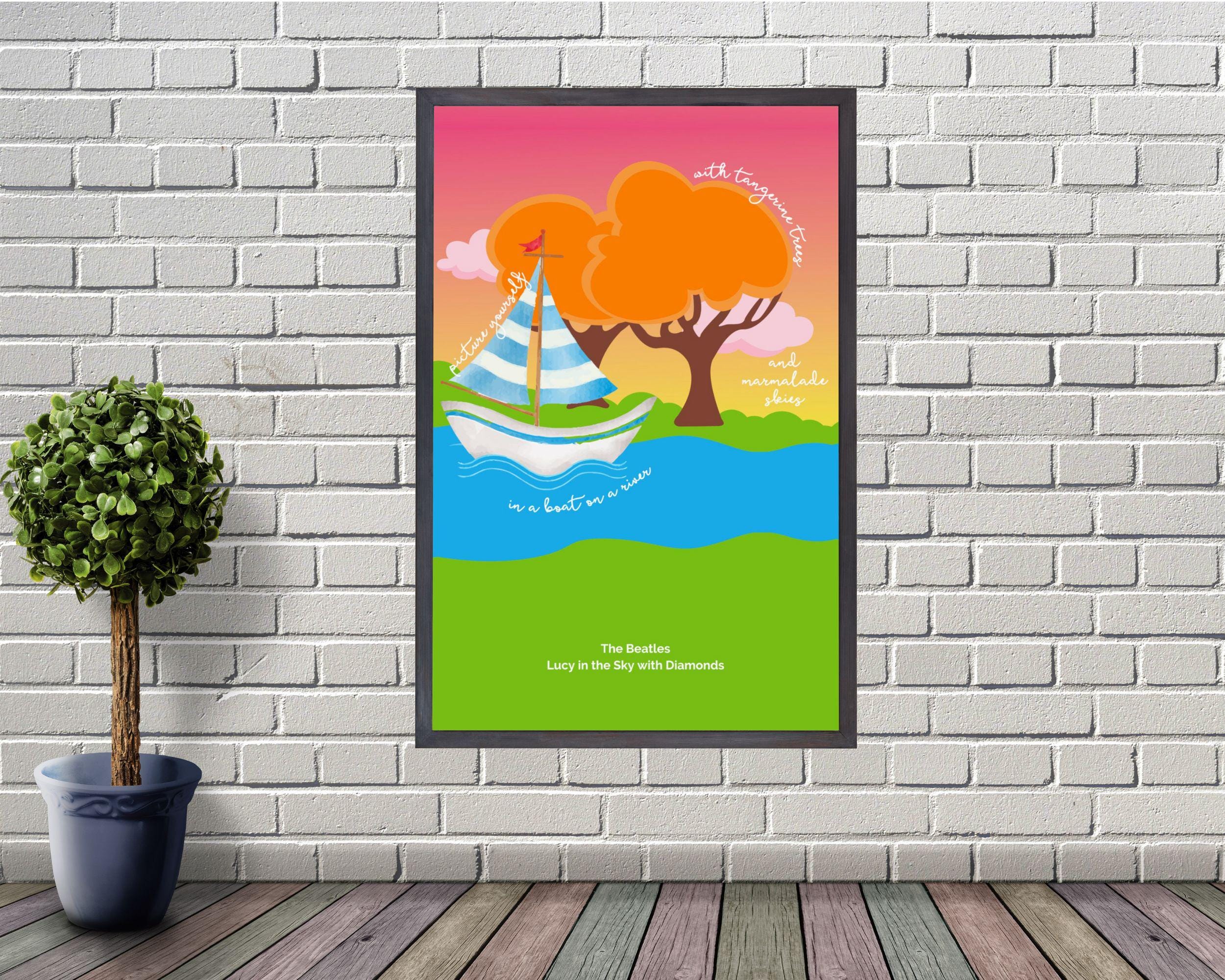 Beatles Wall Art | Lucy in the Sky With Diamonds | Lennon Mccartney ...