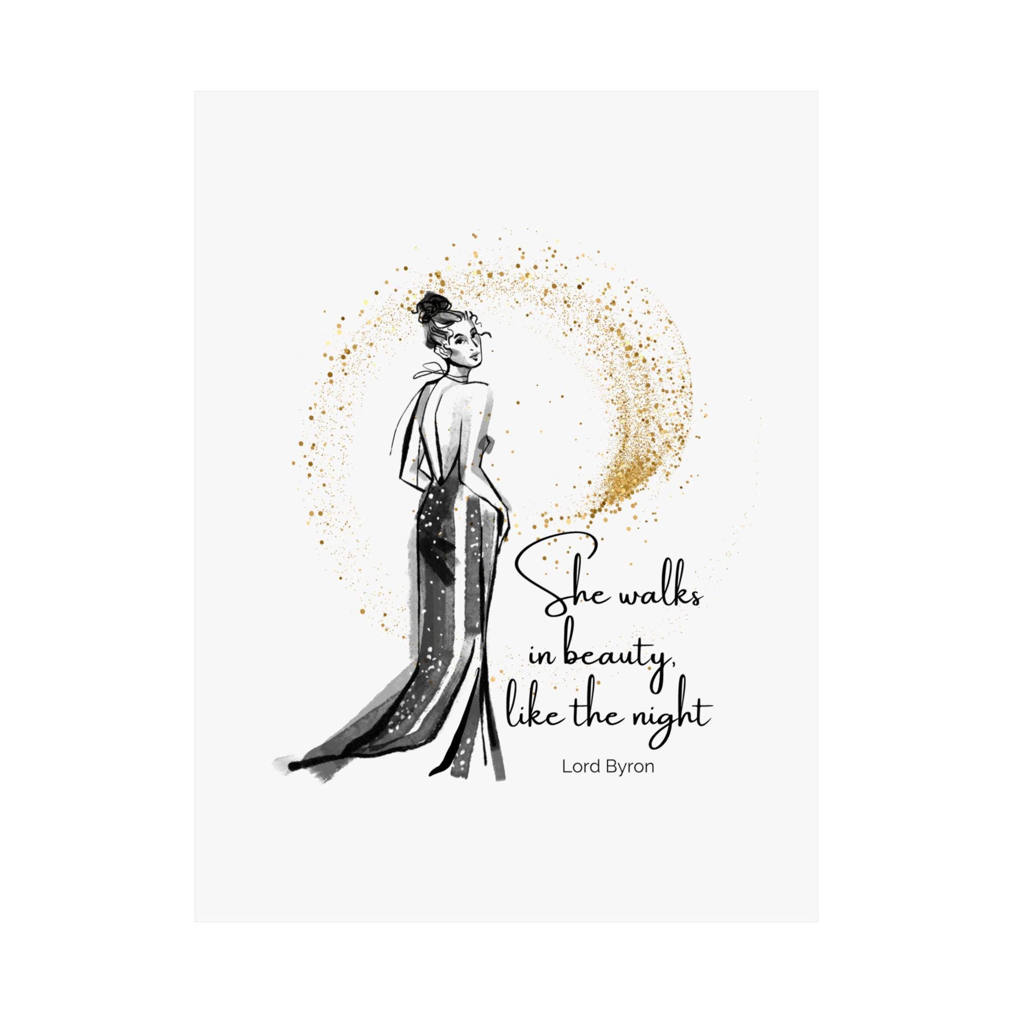 Beauty Wall Art | Lord Byron Poem | She Walks in Beauty | Literary ...