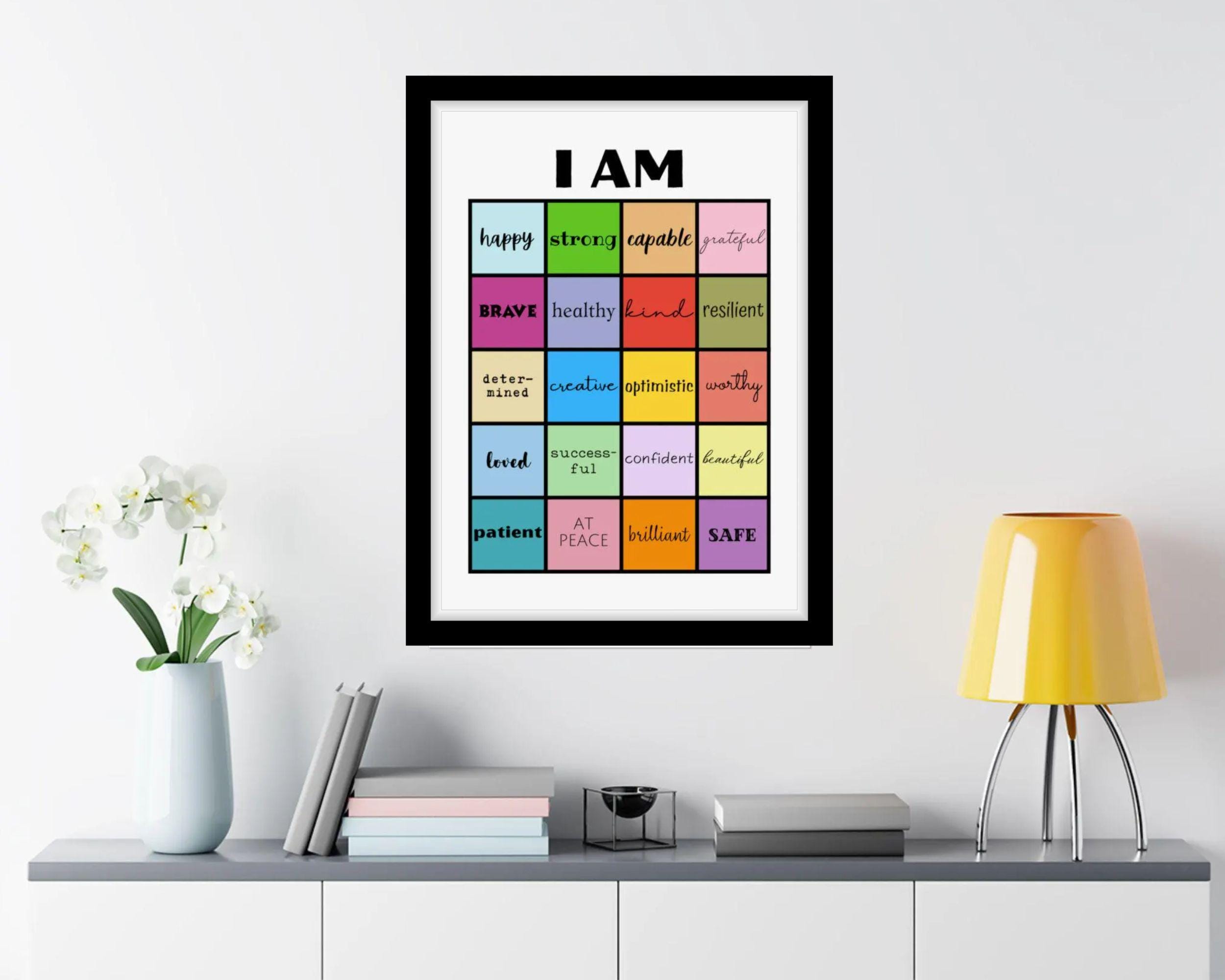 Daily Affirmations Wall Art | I Am | Positive Thinking | Motivational ...