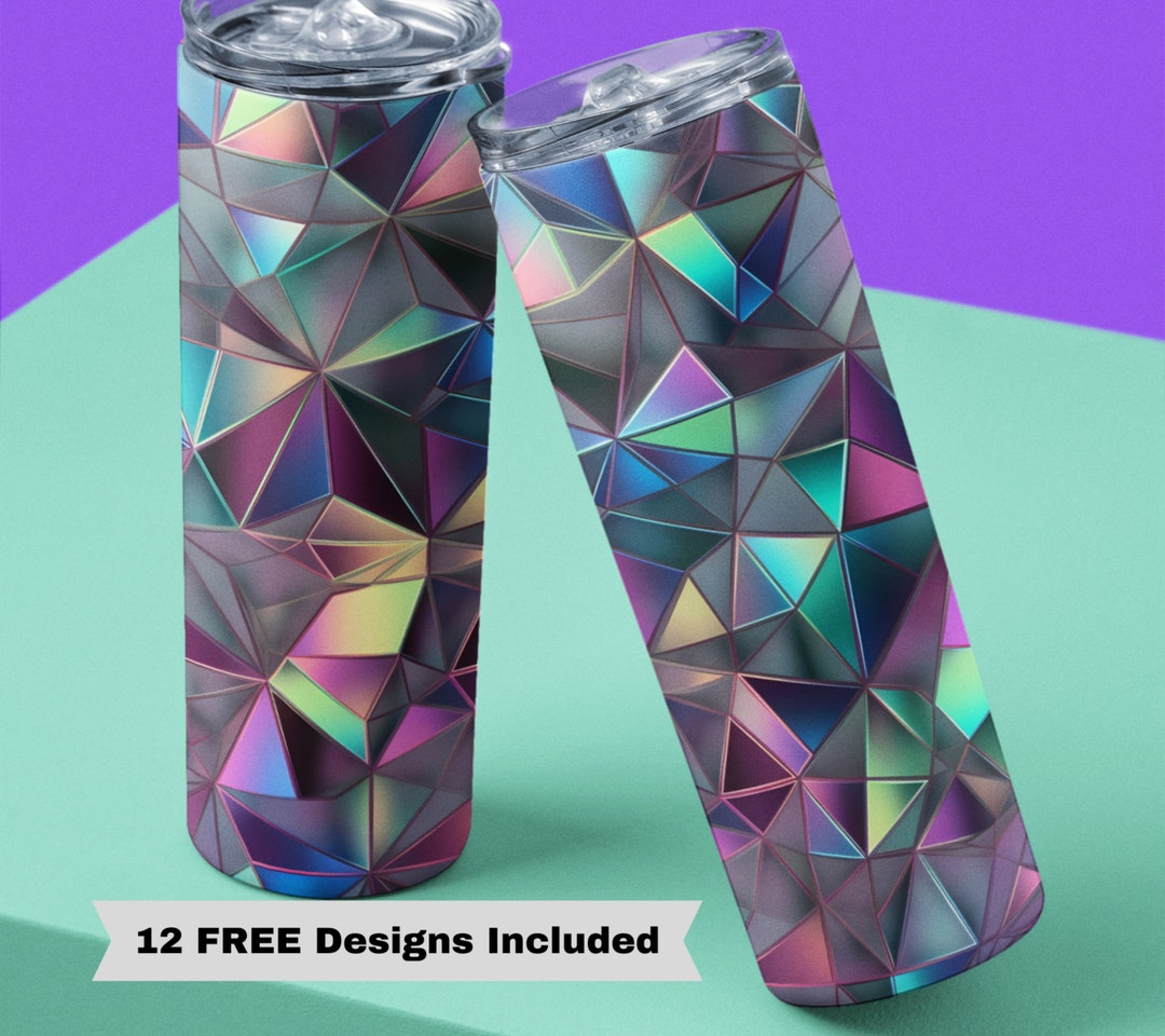 3D Holographic Prism Tumbler Wrap, 20 Oz Tumbler Wrap Digital Design ...
