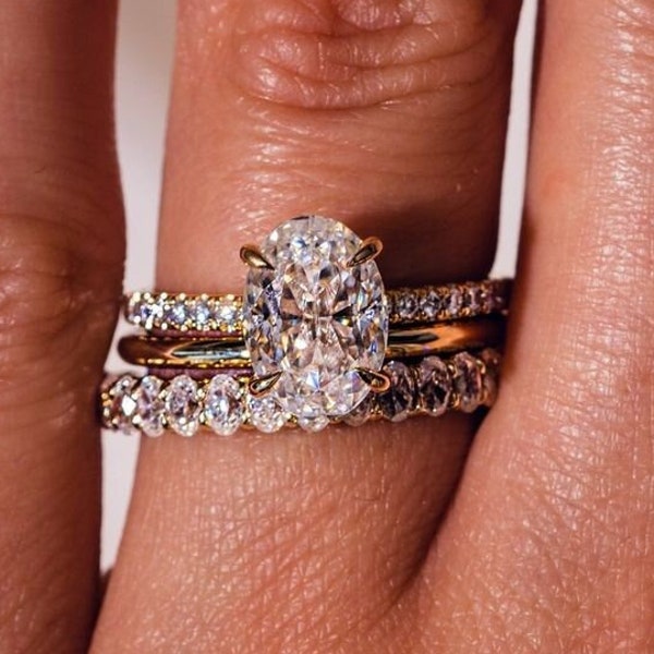 Oval Wedding Set - Etsy