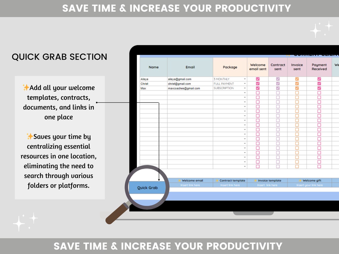 Client Onboarding Tracker Spreadsheet for Coaches, Client Tracker ...