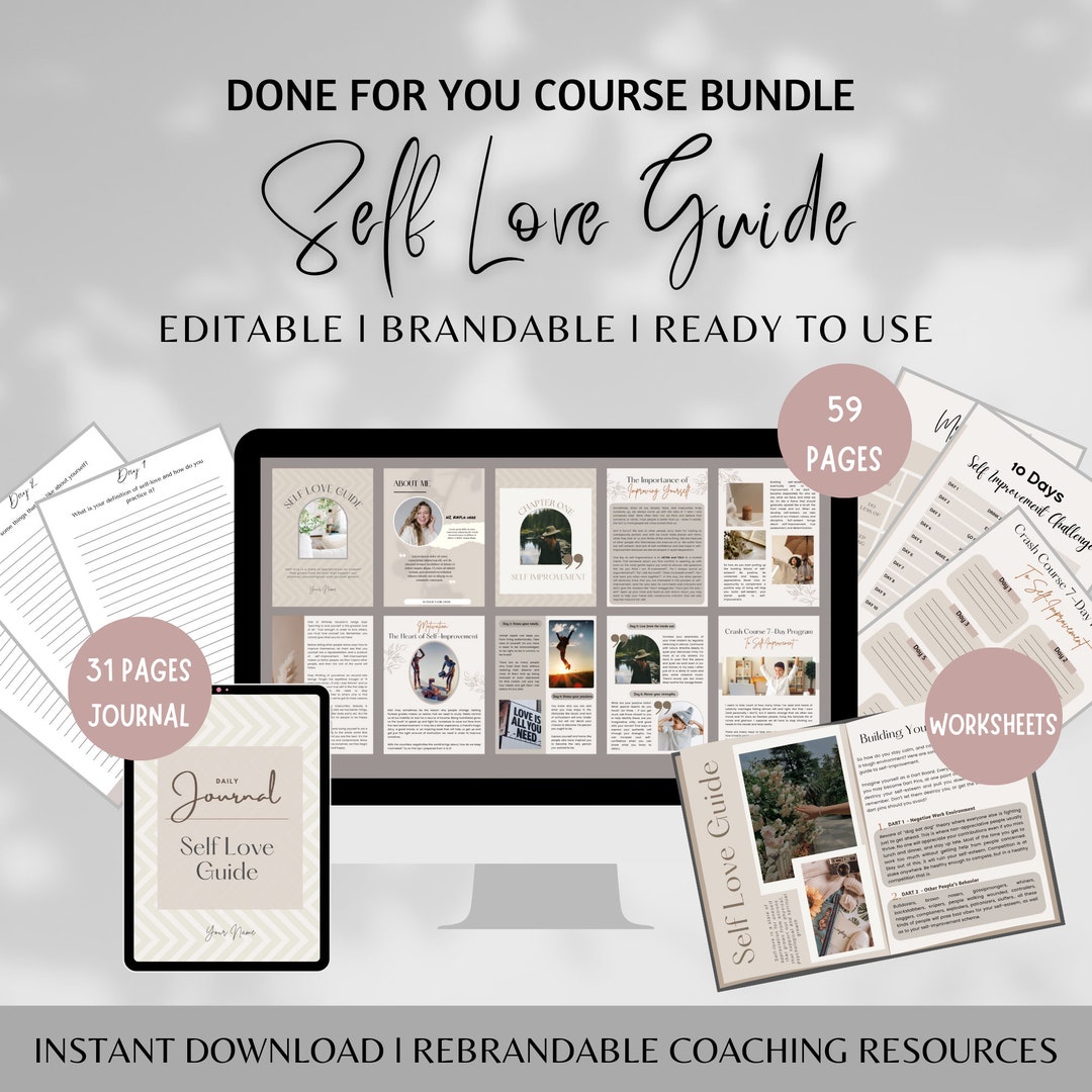 Self Love Guide Done for You Ebook, Self- Love Coach Workbook, Life ...