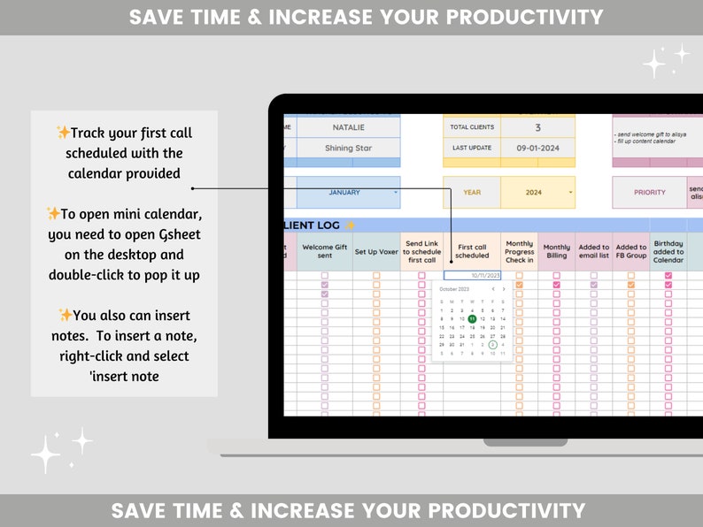 Client Onboarding Tracker Spreadsheet for Coaches, Client Tracker ...
