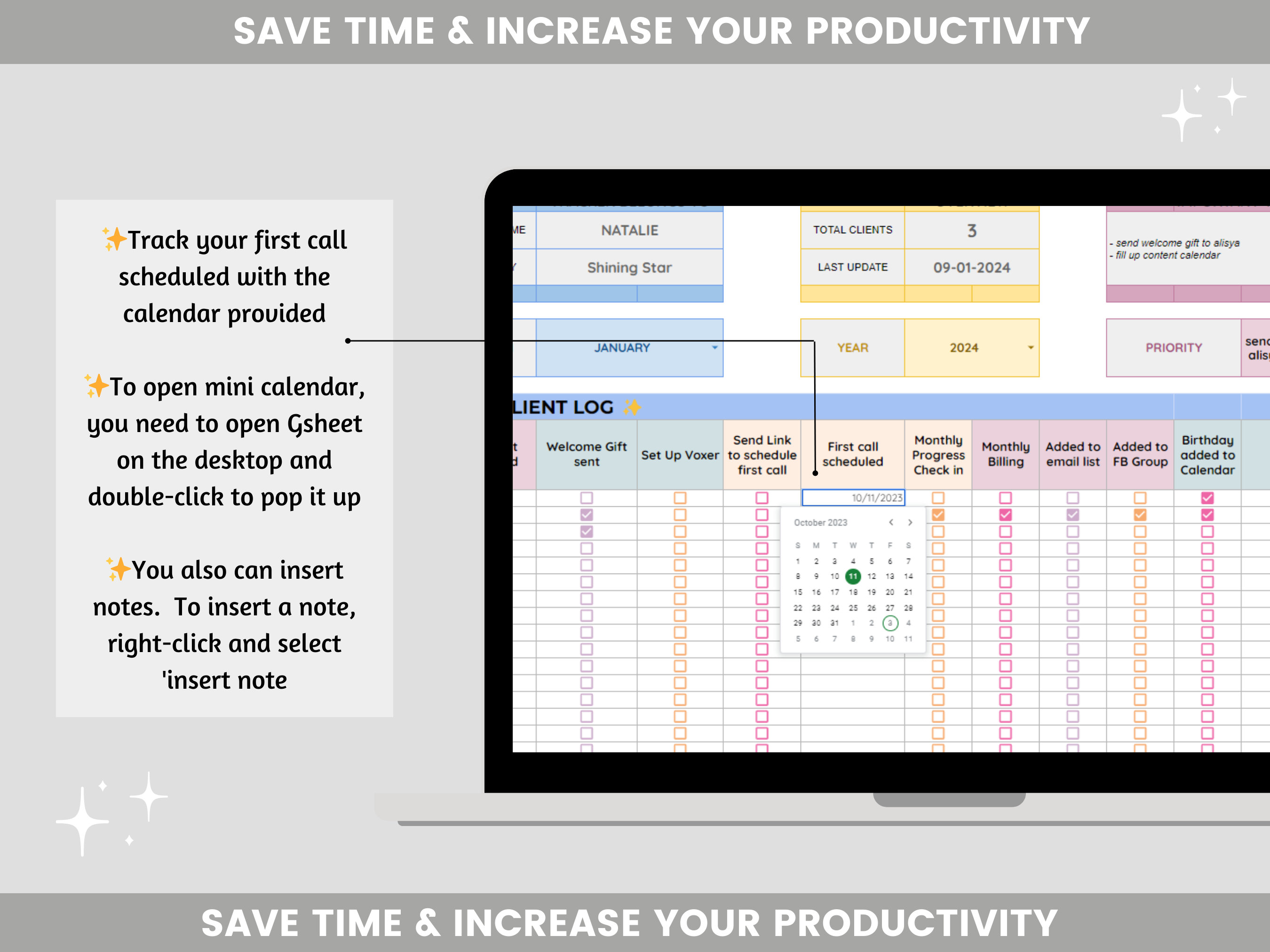 Client Onboarding Tracker Spreadsheet for Coaches, Client Tracker ...