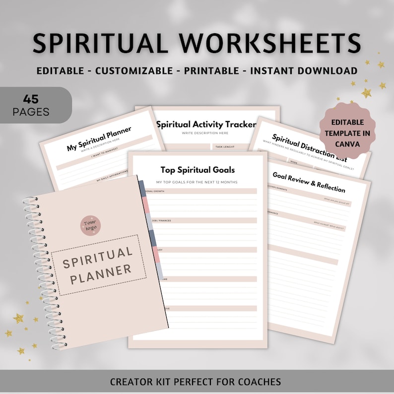Spiritual Worksheets, Manifestation Template, Coaching Worksheets, Life ...