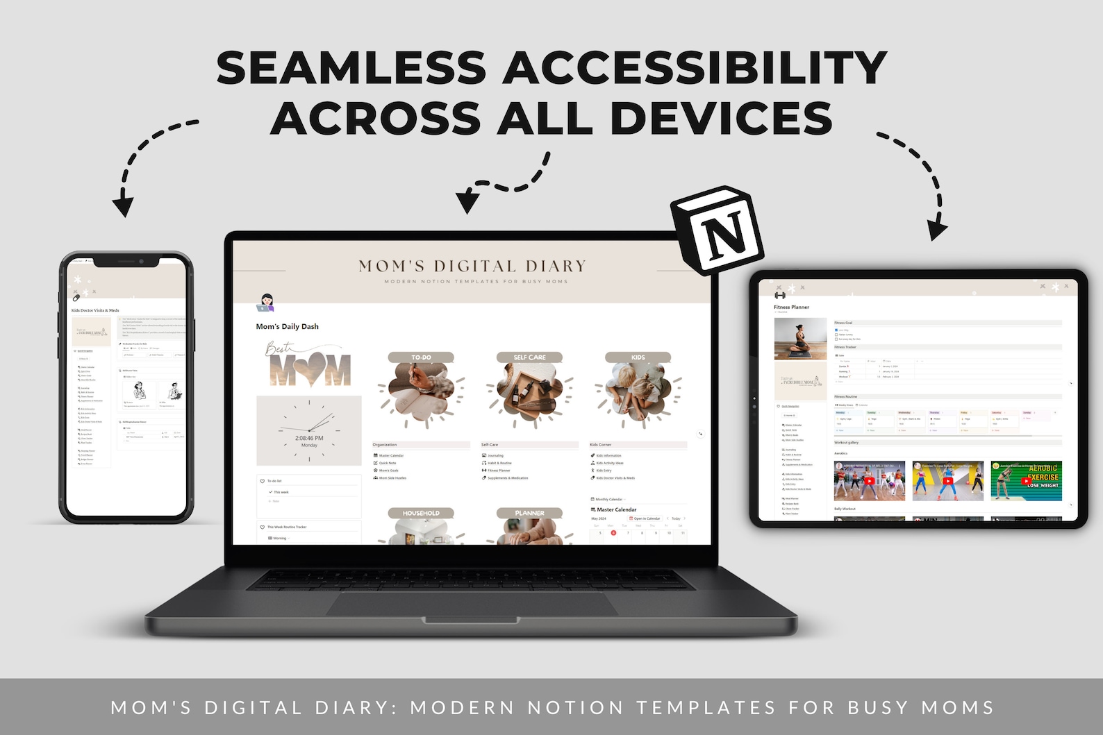 Mom Planner Notion Template, Family Notion Template, Mom Productivity ...