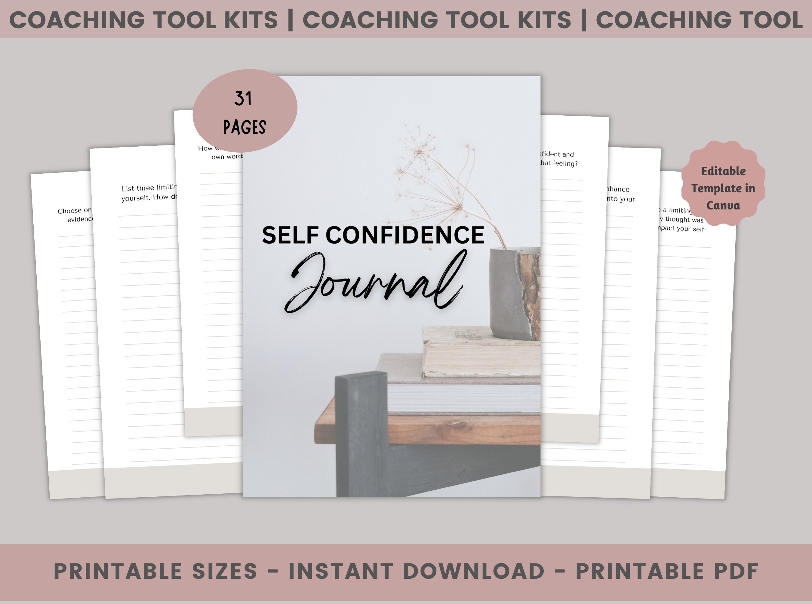Daily Self Confidence Journal Done for You, Self Esteem Journal, Self ...