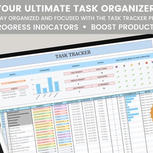 Task Tracker Spreadsheet, to Do List Spreadsheet, Productivity Planner ...