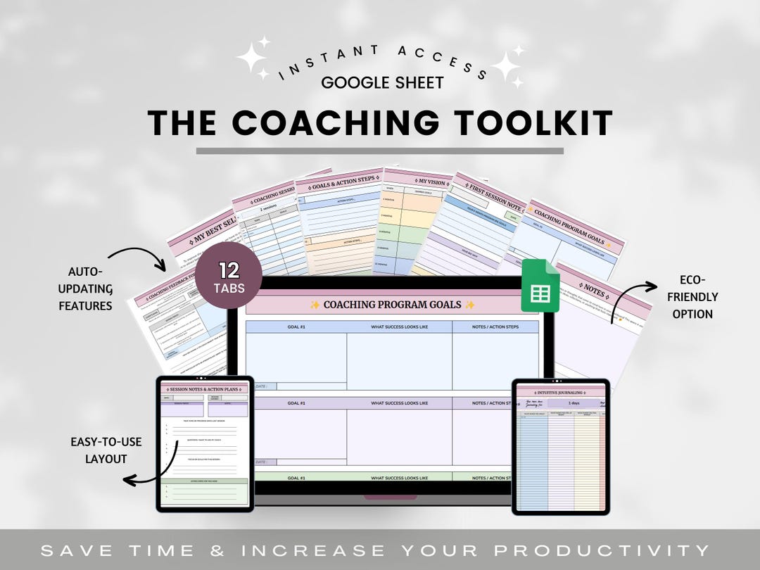 Coaching Session Spreadsheets, Google Sheet Coaching Toolkit, Coaching ...