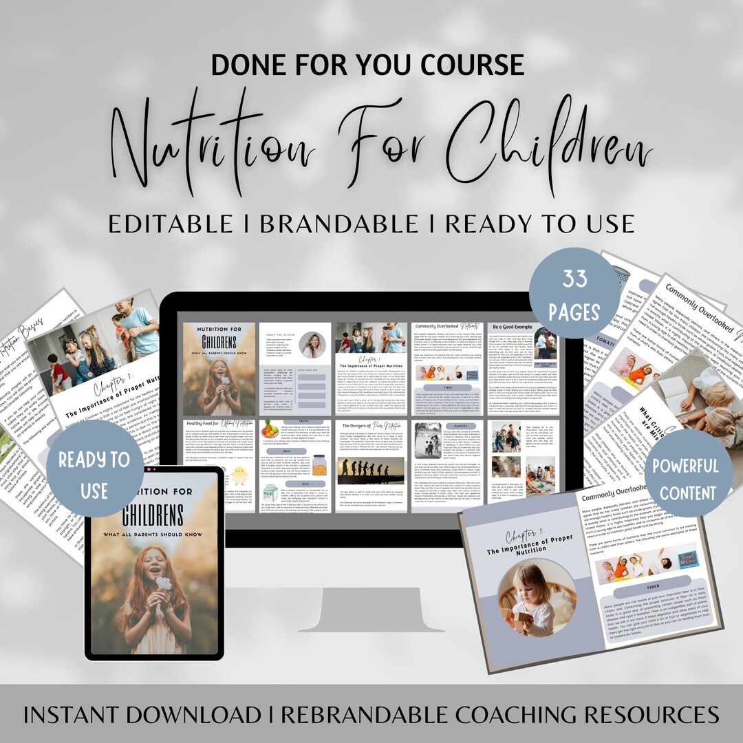 Nutrition for Children Done for You Ebook, Kids Healthy Eating, Kids ...