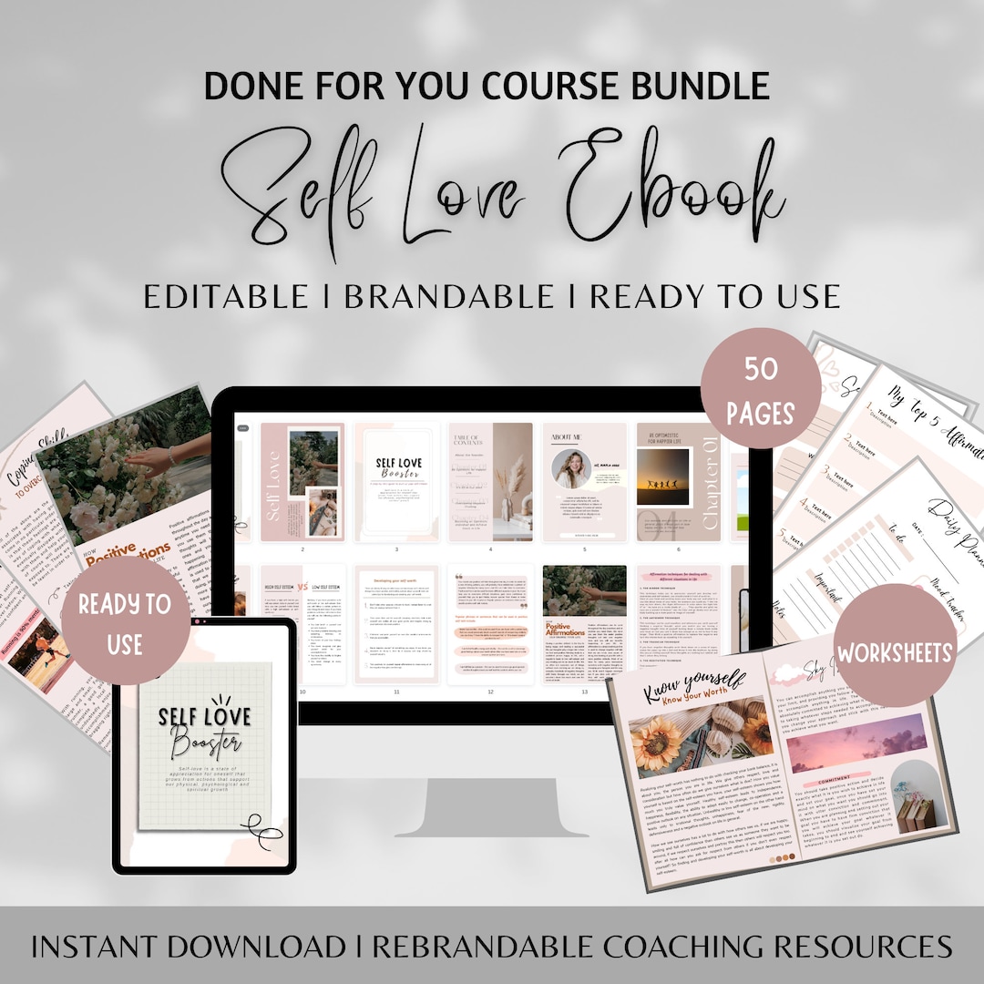 Self Love Canva Template Done for You Brandable Ebook, Self Love ...