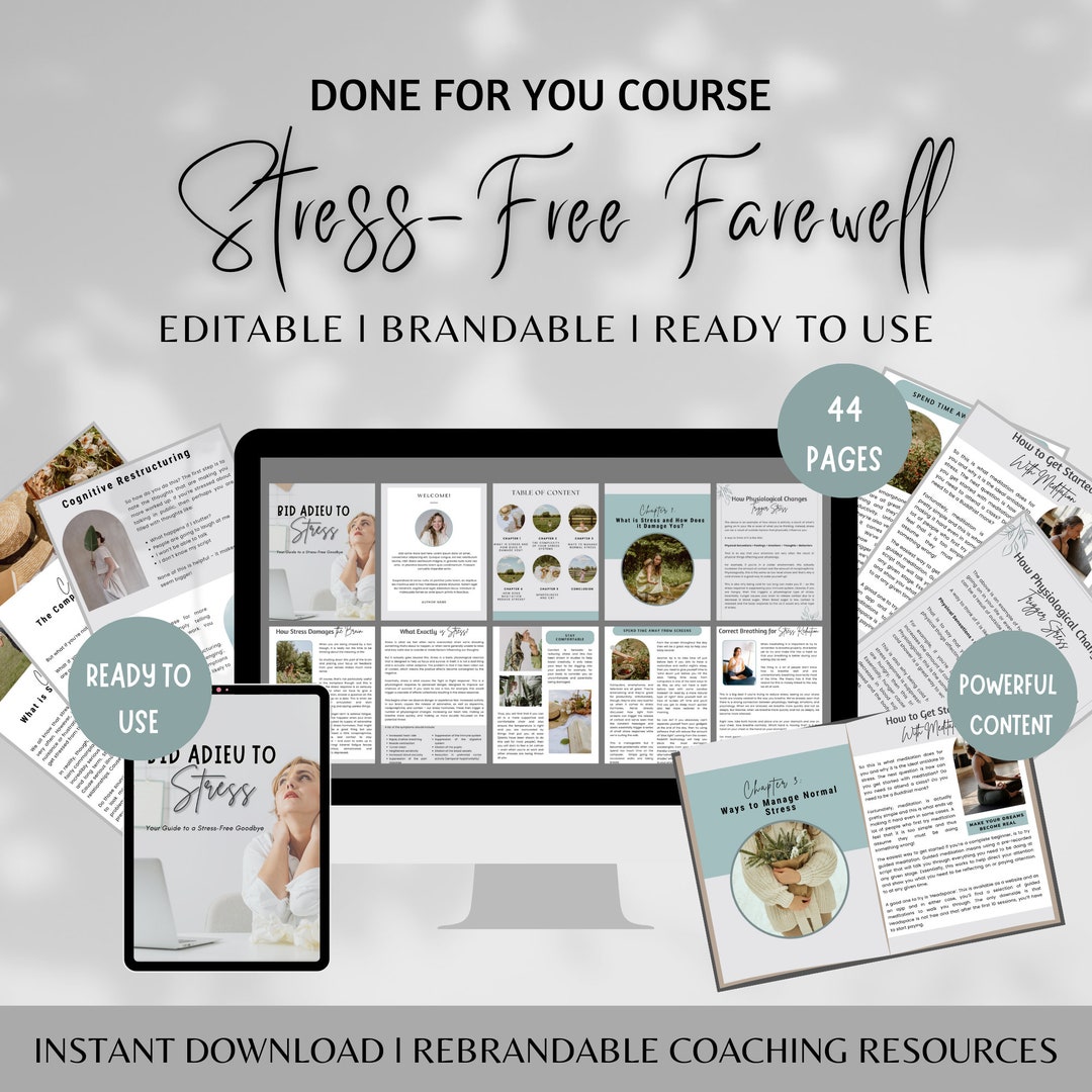 Stress Relief Done for You Ebook, Stress Free Ecourse, Stress Management, Brandable Coaching ...