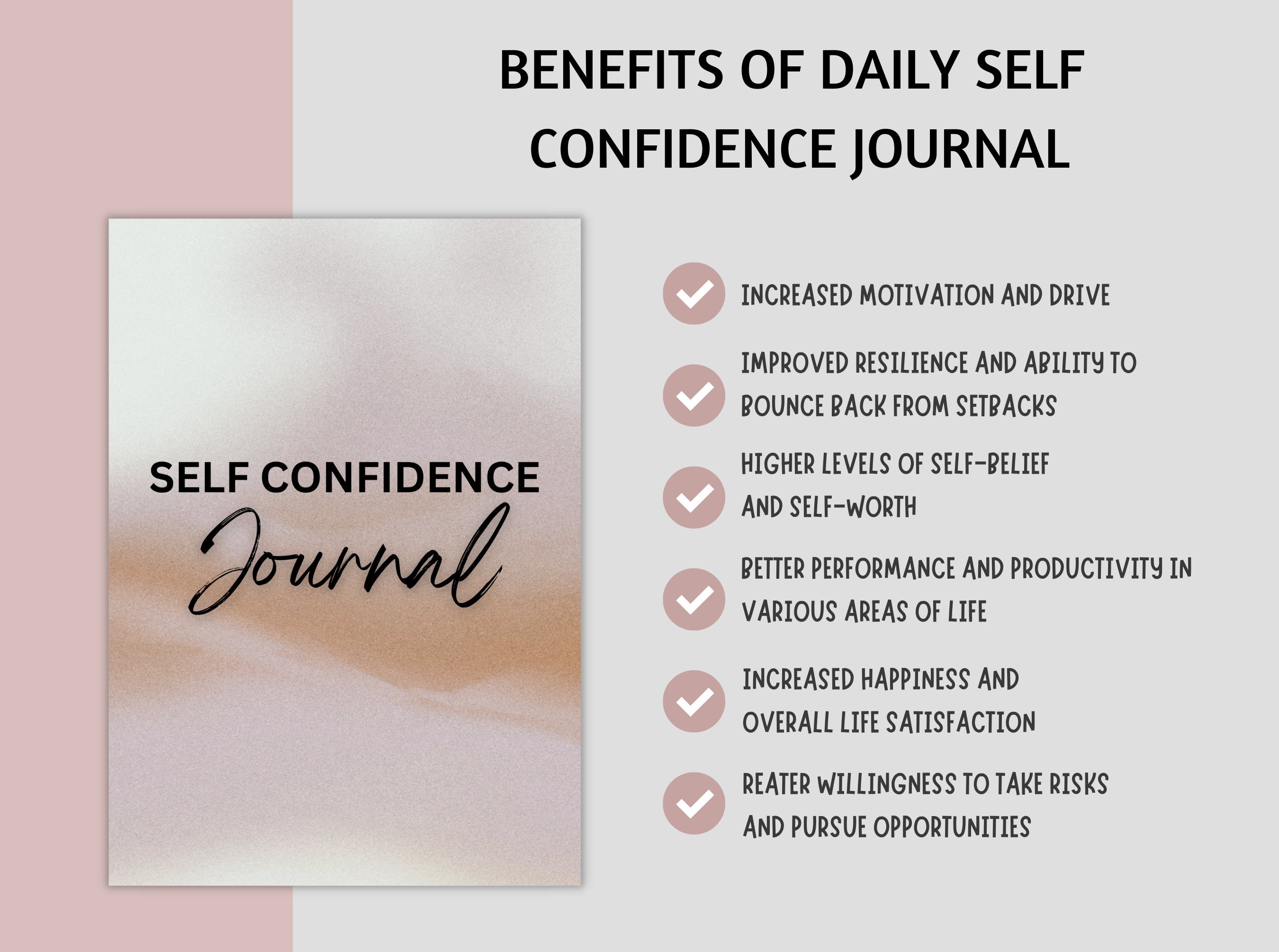 Daily Self Confidence Journal Done for You, Self Esteem Journal, Self ...