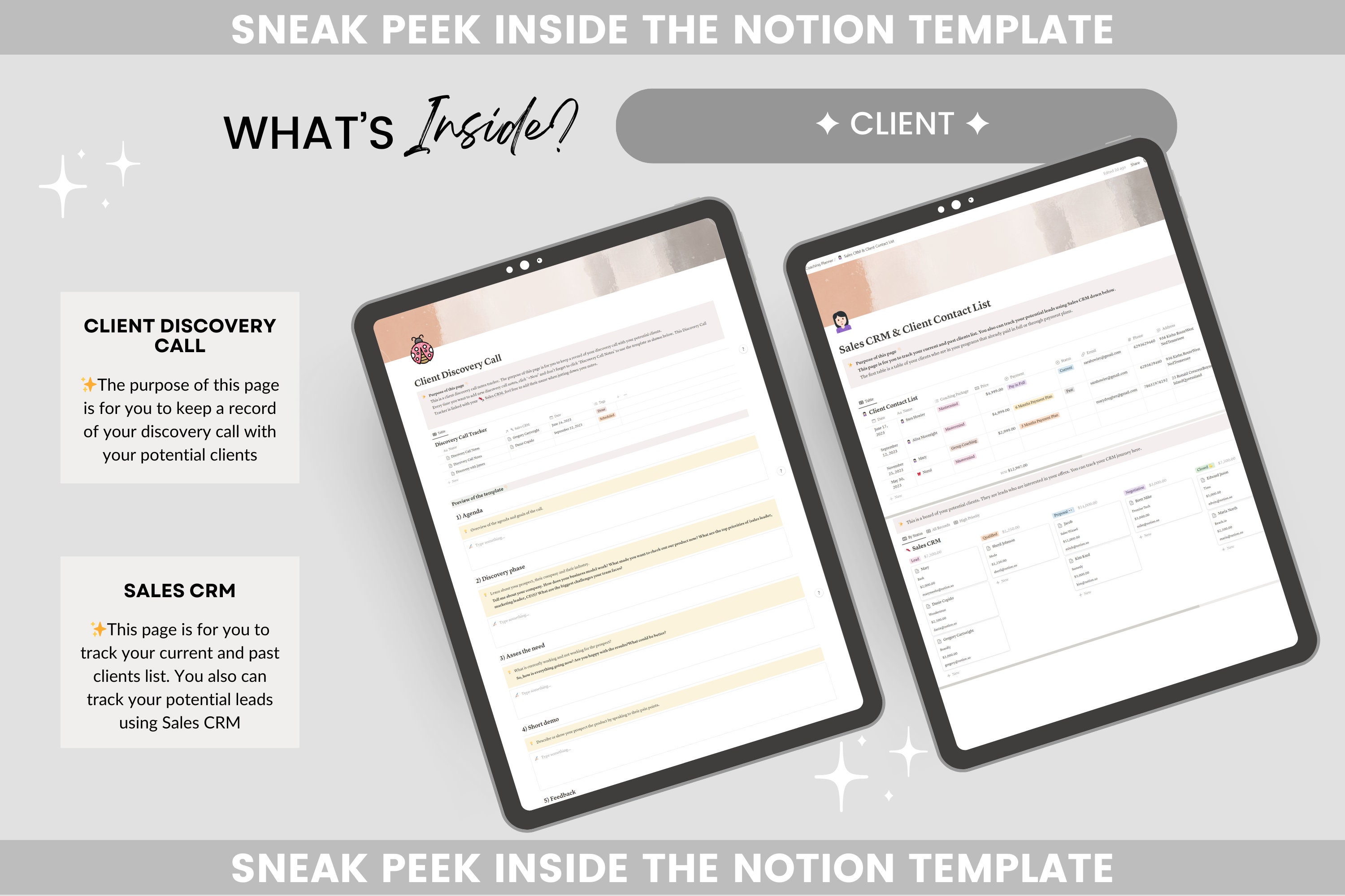 Coaching Client Portal Notion Template, Coaching Session Planner, Coach Client Onboarding ...