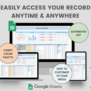 Task Tracker Spreadsheet, to Do List Spreadsheet, Productivity Planner ...