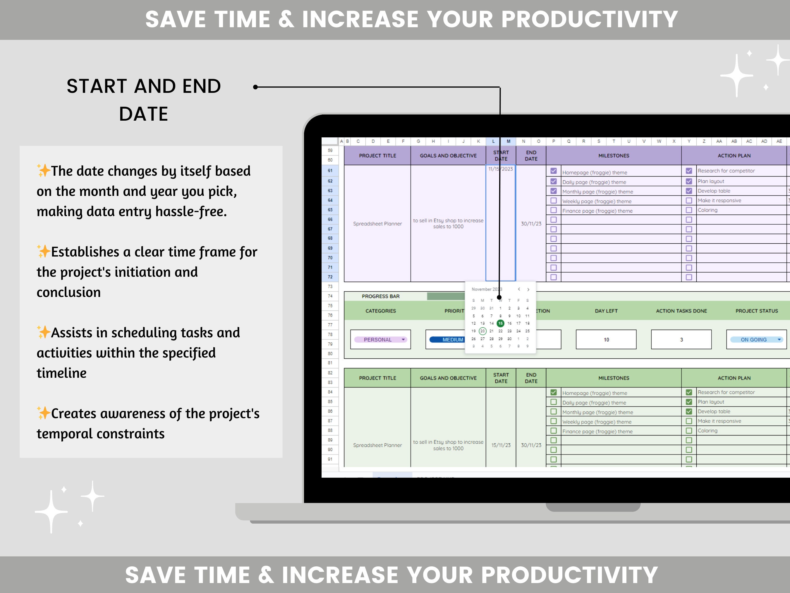 Project Tracker Spreadsheet, Google Sheets Tasks Manager Spreadsheet ...