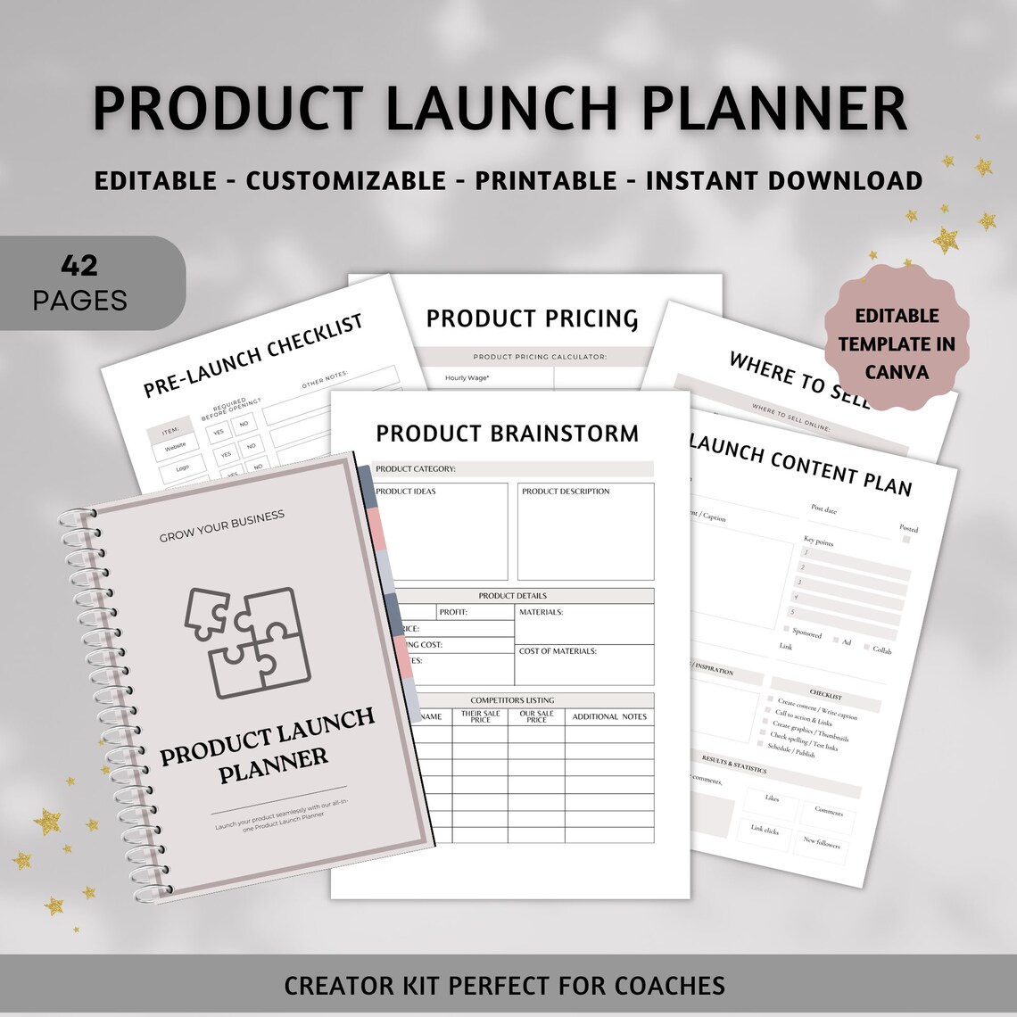 Product Launch Planner Worksheets Done for You, Course Marketing Plan ...