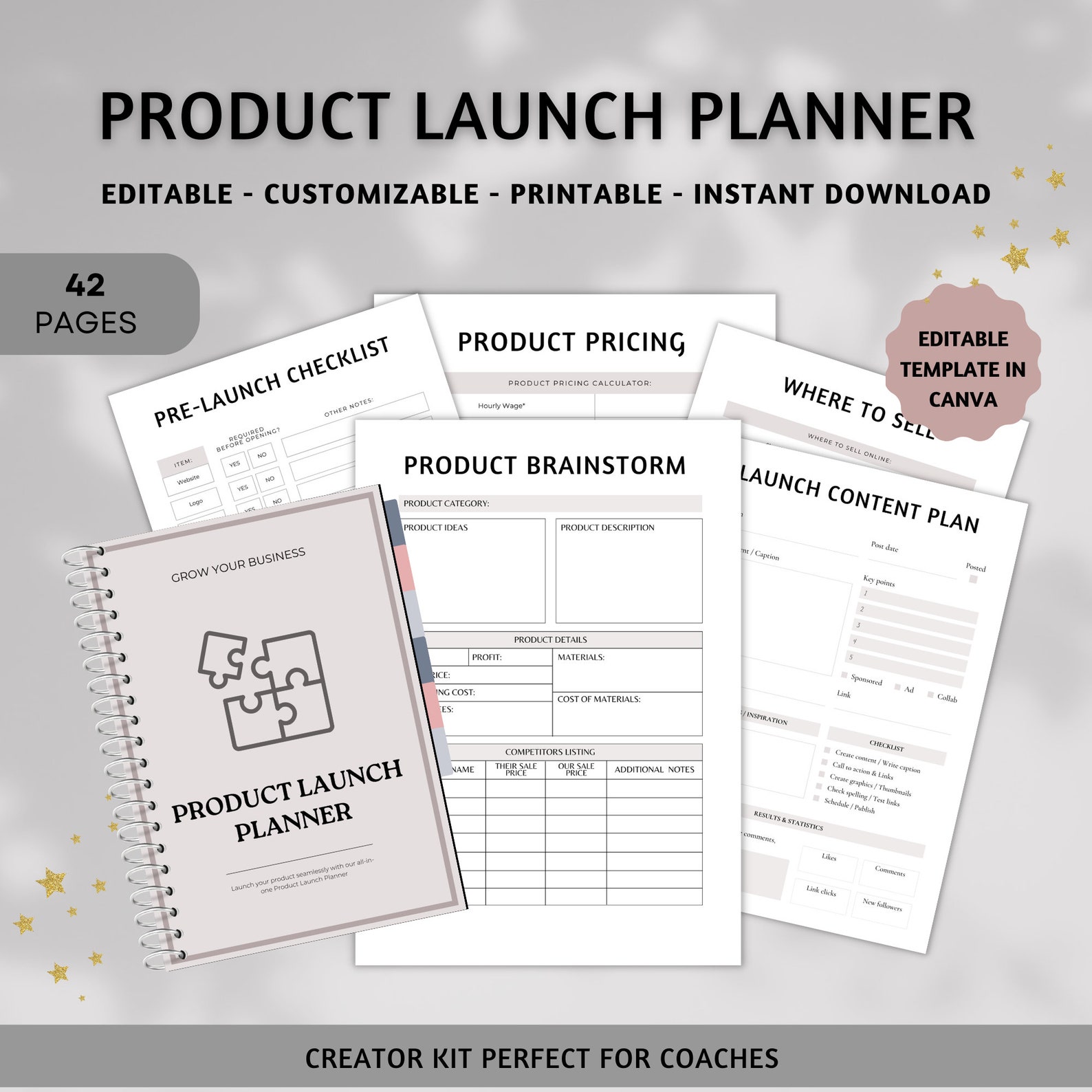 Product Launch Planner Worksheets Done for You, Course Marketing Plan ...