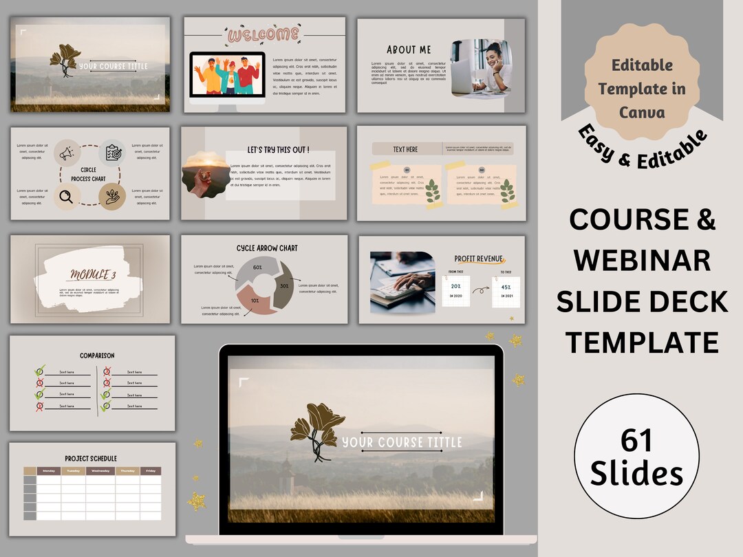60+ Pages Webinar & Slide Deck Template, Canva Template, Course Webinar ...